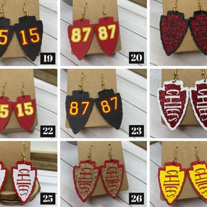 Kansas City Chiefs Football Earrings | KC Football Leather Earrings ...