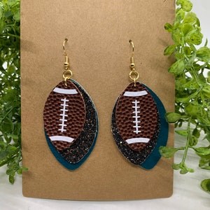 Faux Leather Football Earrings| Sports Earrings | Add Your Team Colors ...