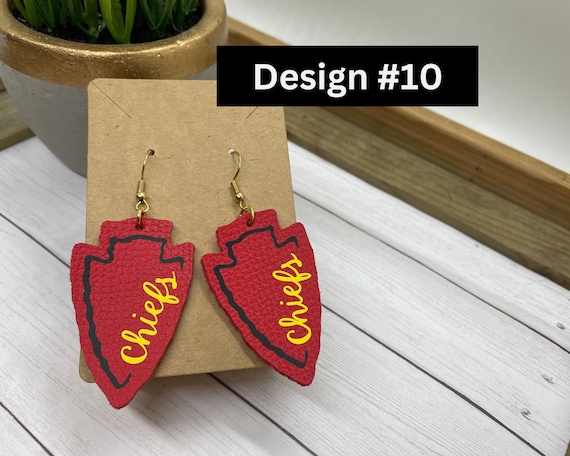 Chiefs leather earrings store