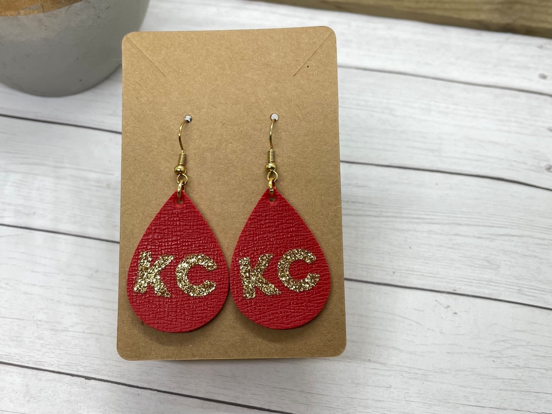 Kansas City Football Earrings Chunky Glitter Earrings Game - Etsy