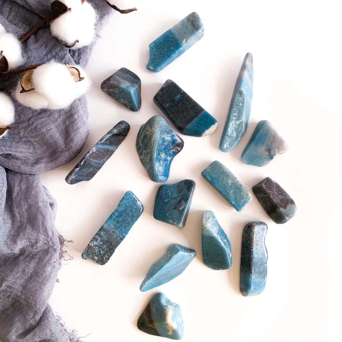 TROLLEITE Tumbles - Large Trolleite Tumbled - Trolleite - Lazulite ...