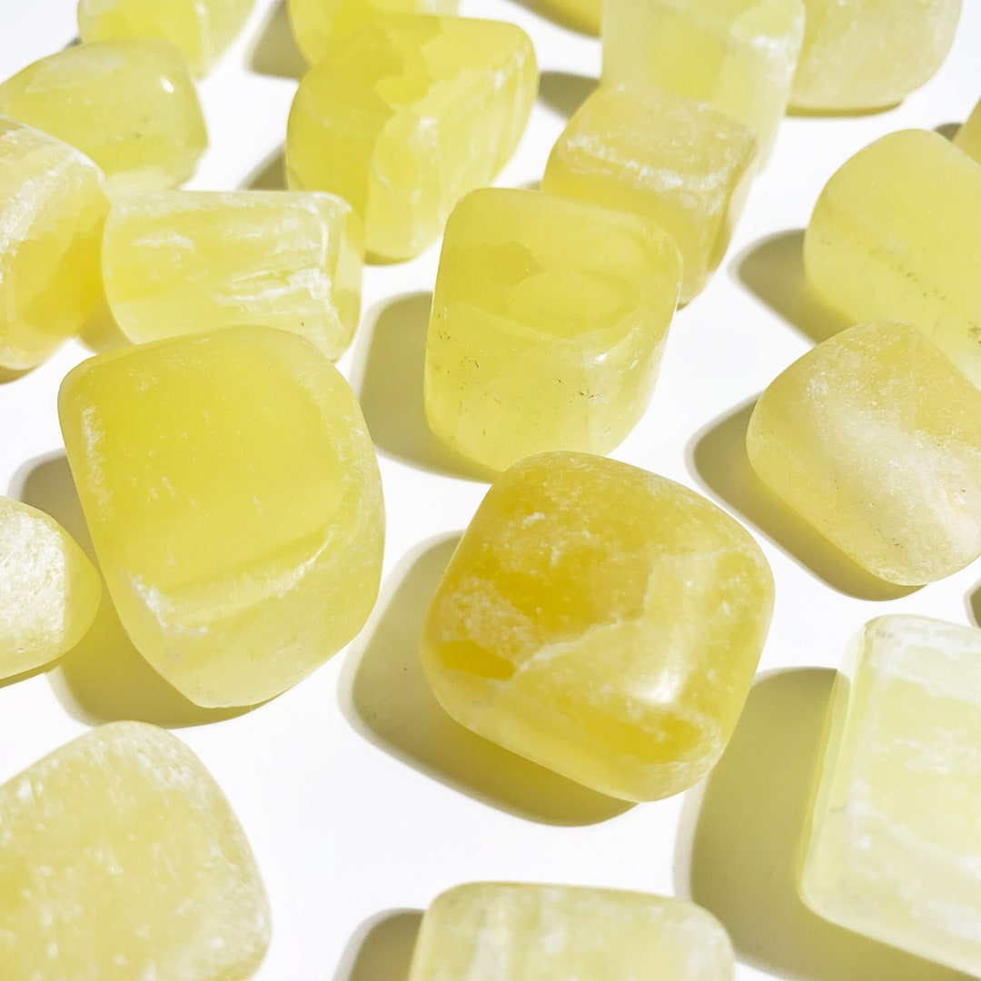 LEMON CALCITE Tumbles - Lemon Calcite - Crystal Tumbled - Yellow ...