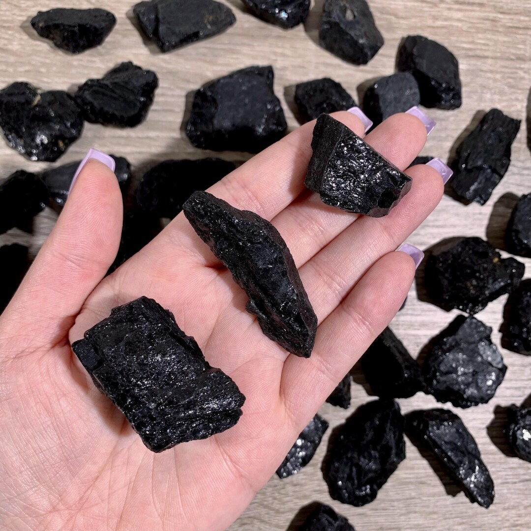 Black Tourmaline, Rough Black Tourmaline, Raw Black Tourmaline, Black ...