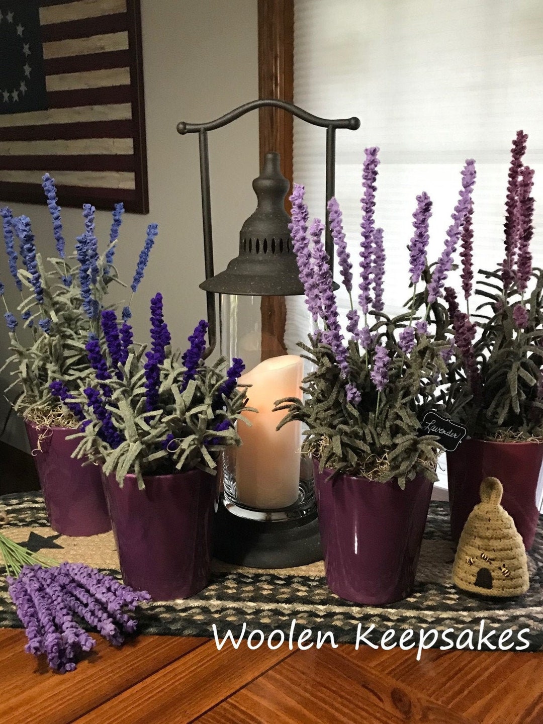 Pattern W/wool Wooly Lavender W/hand-dyed Flower Wool Only - Etsy