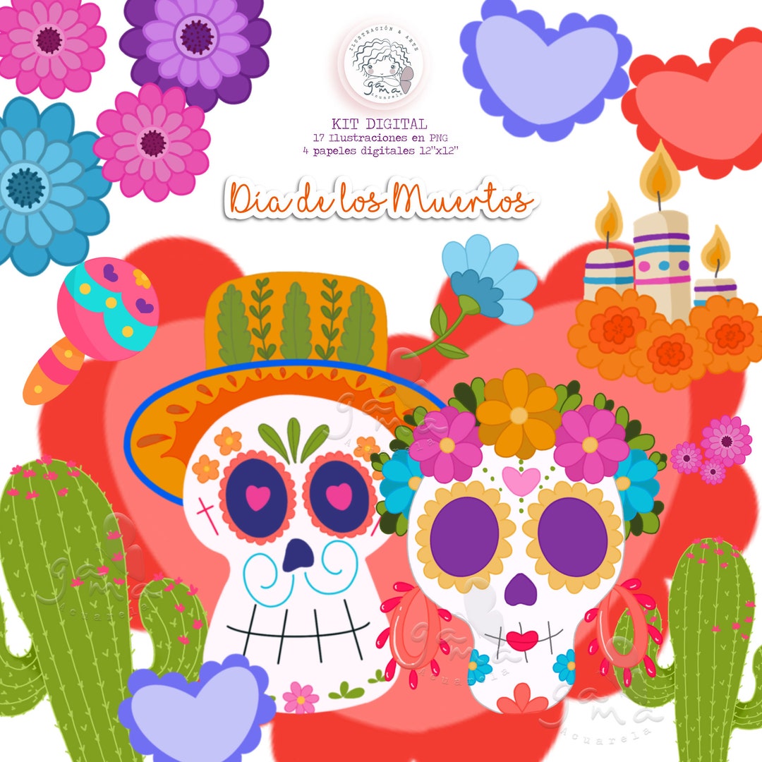 Halloween, día de los muertos, calaveras, México, flores, imágen ...