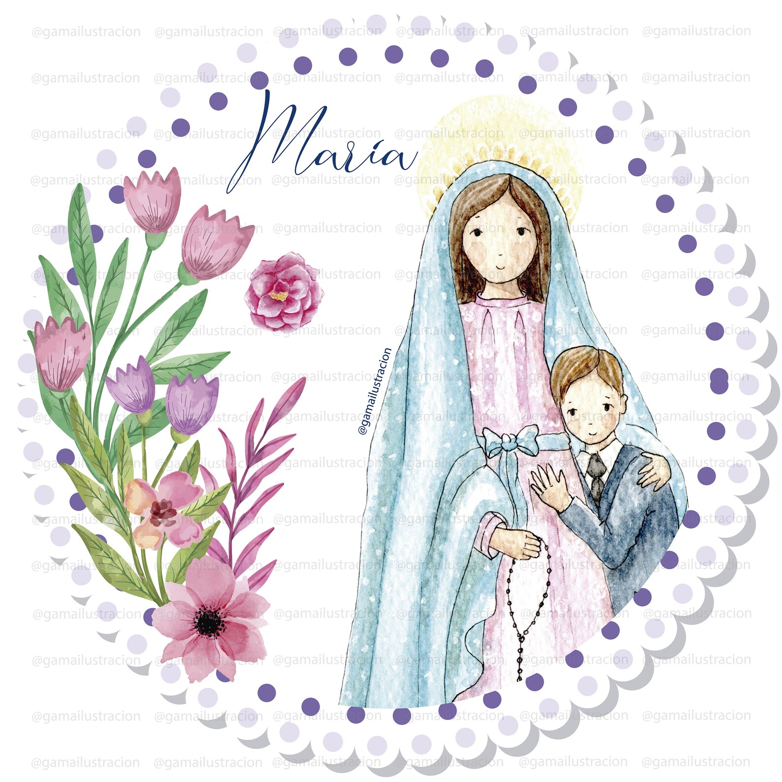 Set de 9 artes y/o pósters Virgen María. Descarga instantánea - Etsy España