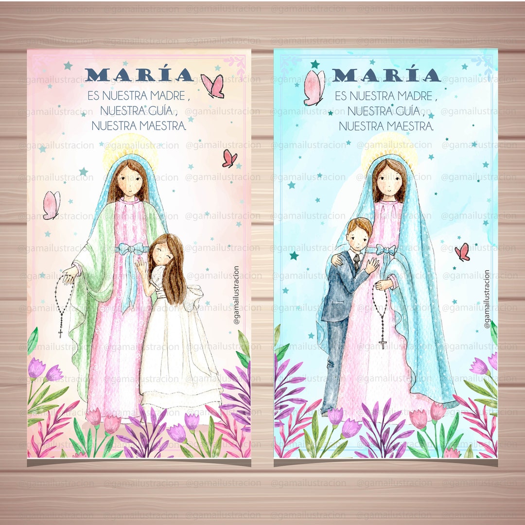 Set de 9 artes y/o pósters Virgen María. Descarga instantánea - Etsy España