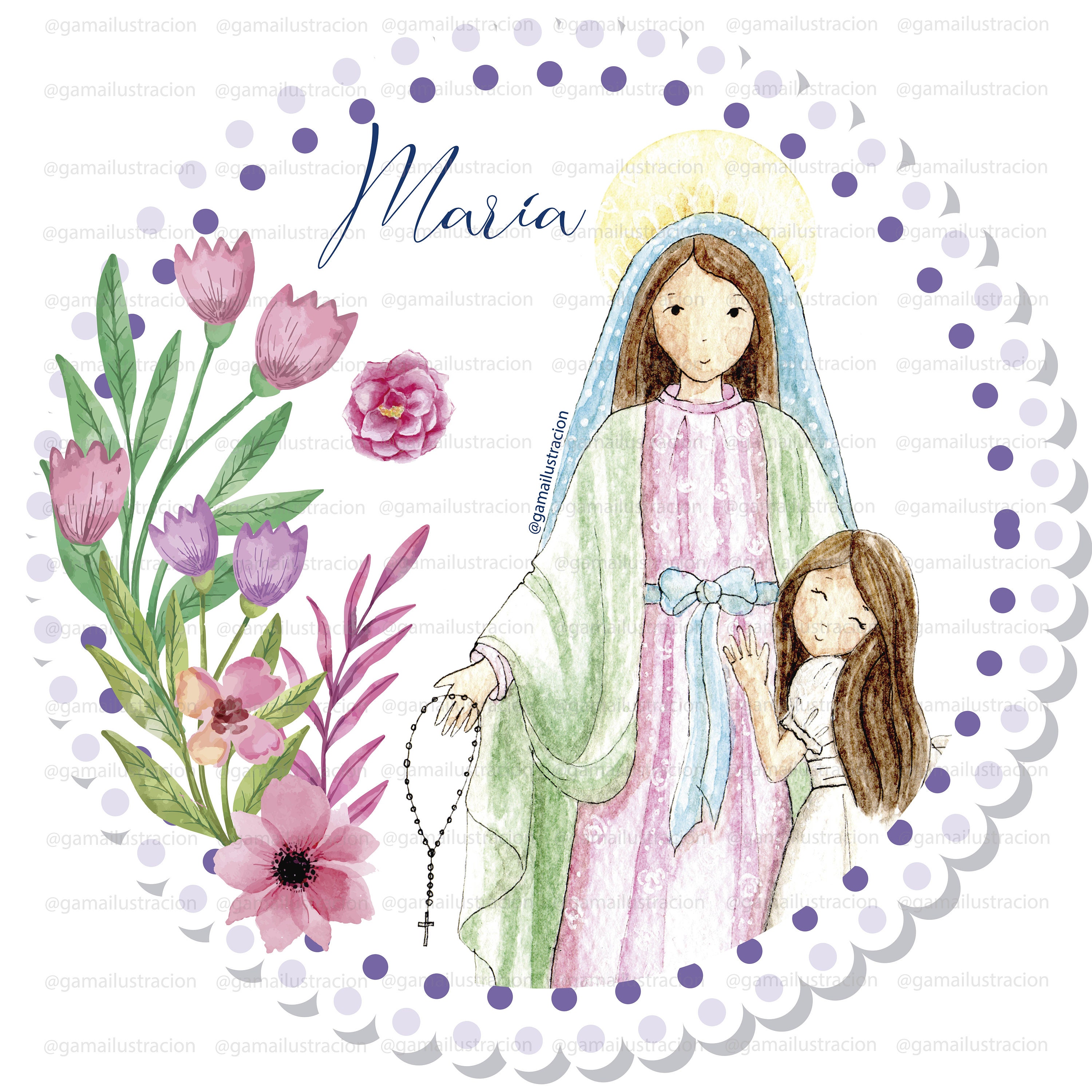 Set de 9 artes y/o pósters Virgen María. Descarga instantánea - Etsy España