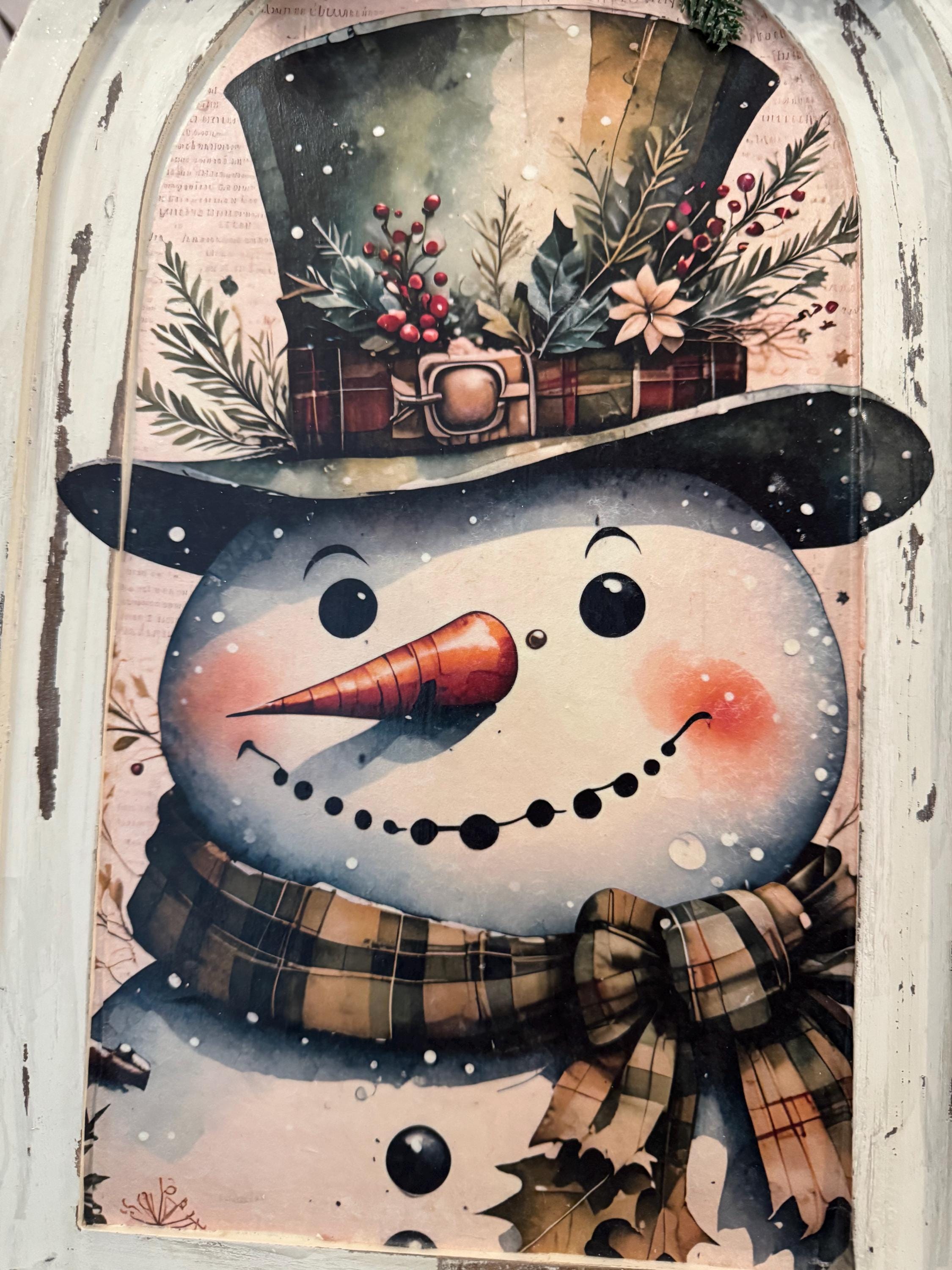 Snowman Arch Wood Frame - Etsy