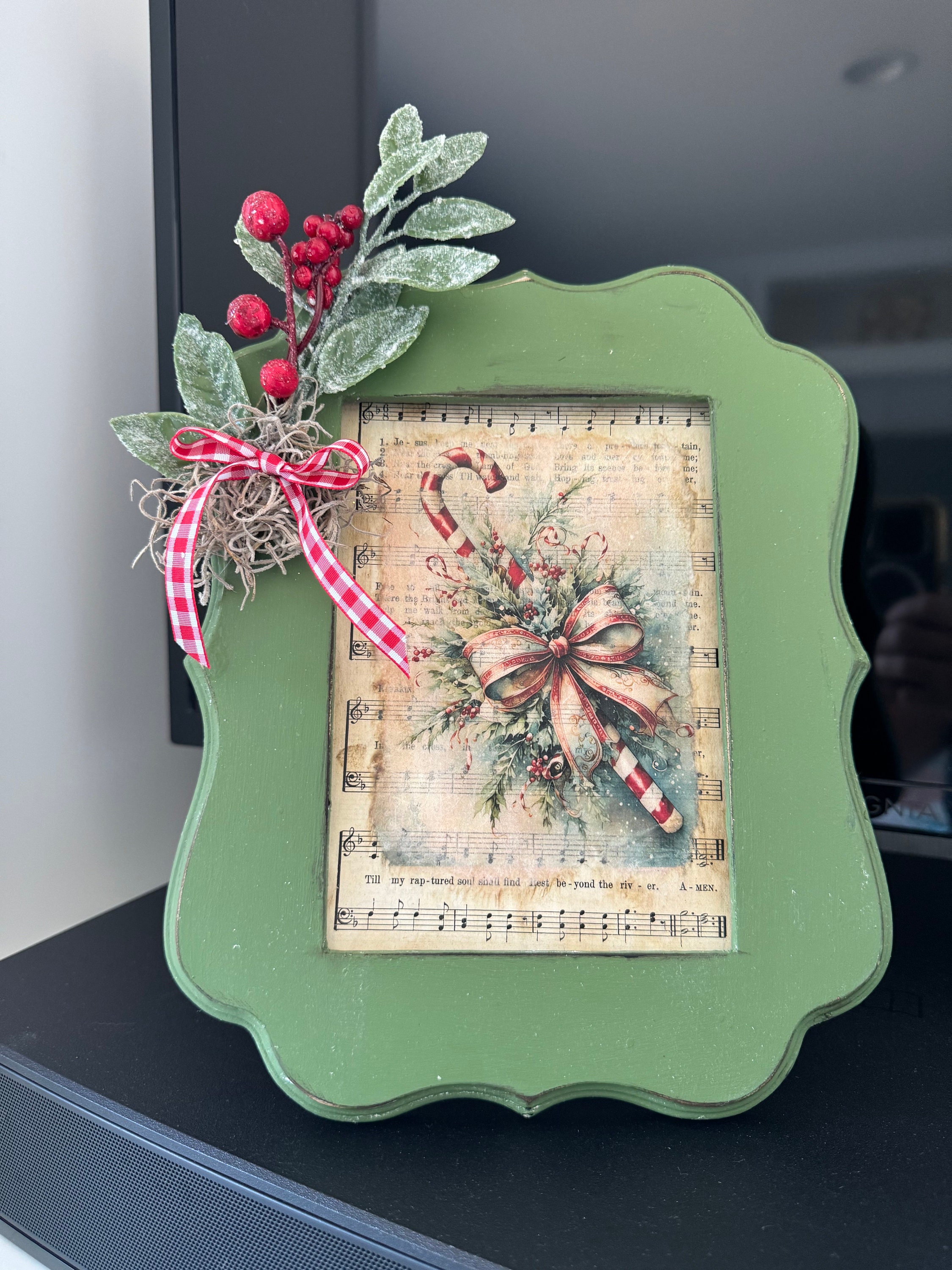 Vintage Candy Cane 8 X 10 Frame - Etsy