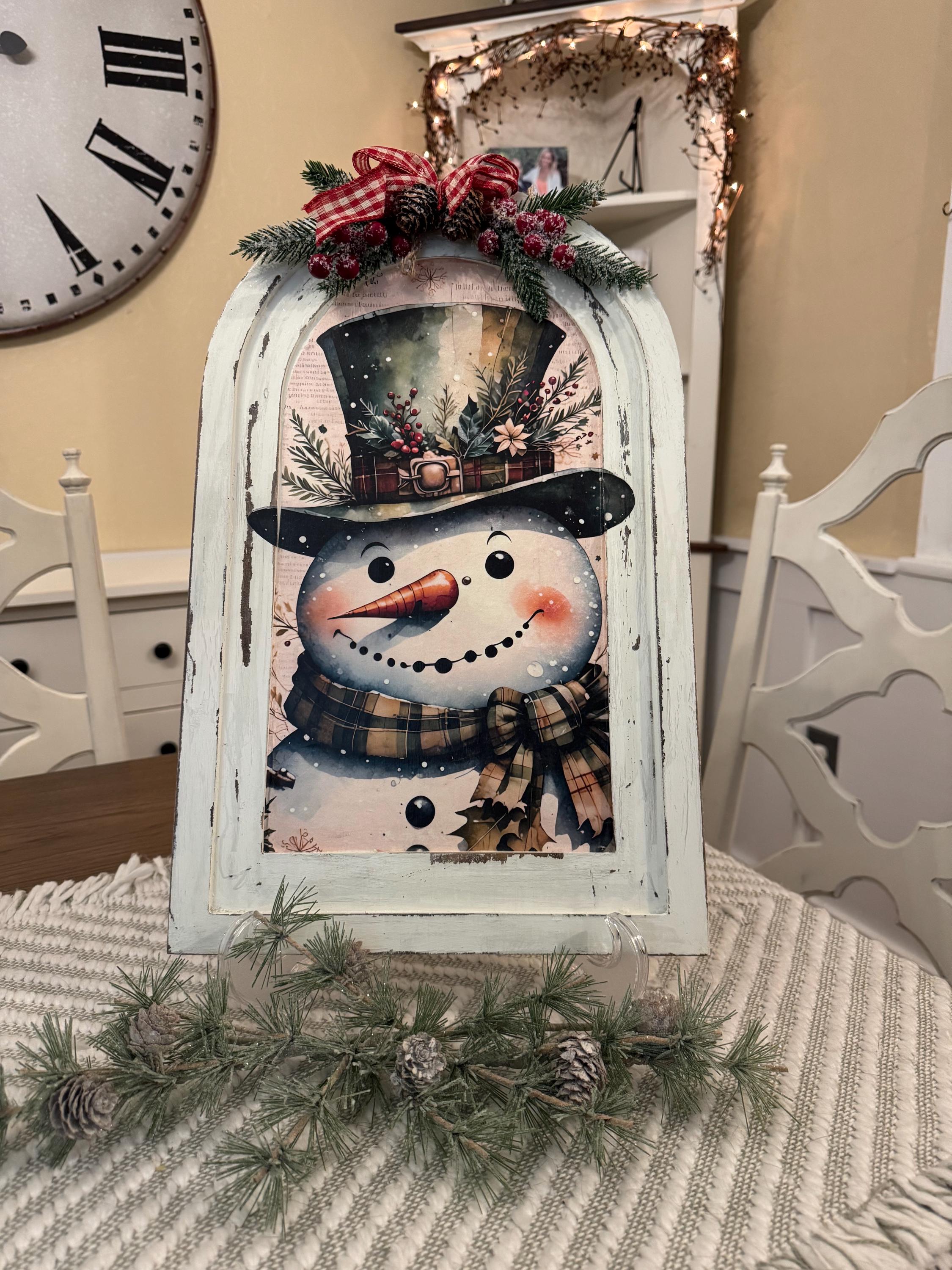 Snowman Arch Wood Frame - Etsy