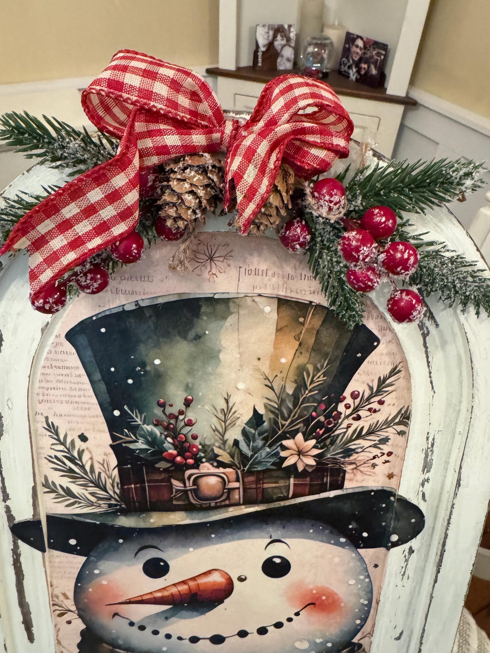 Snowman Arch Wood Frame - Etsy