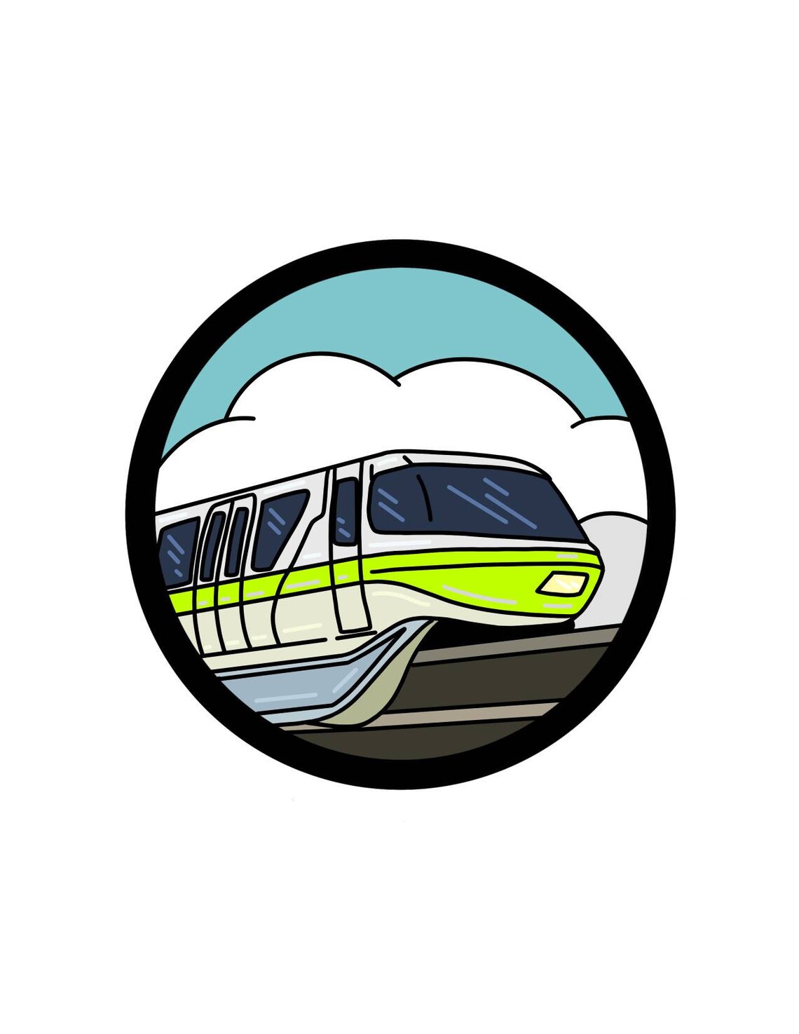 Monorail Lime Vinyl Sticker - Etsy