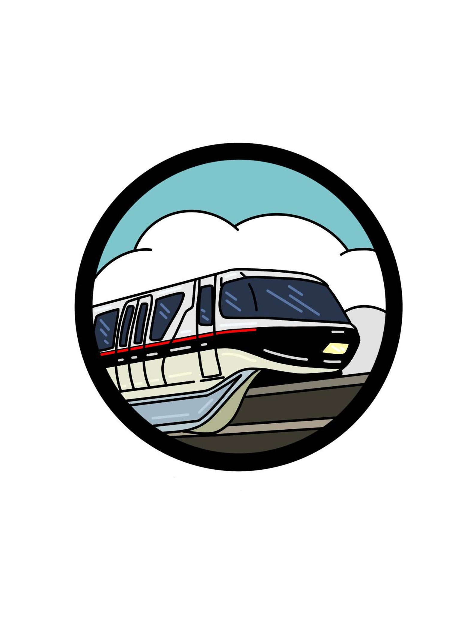 Monorail Black Vinyl Sticker - Etsy Denmark