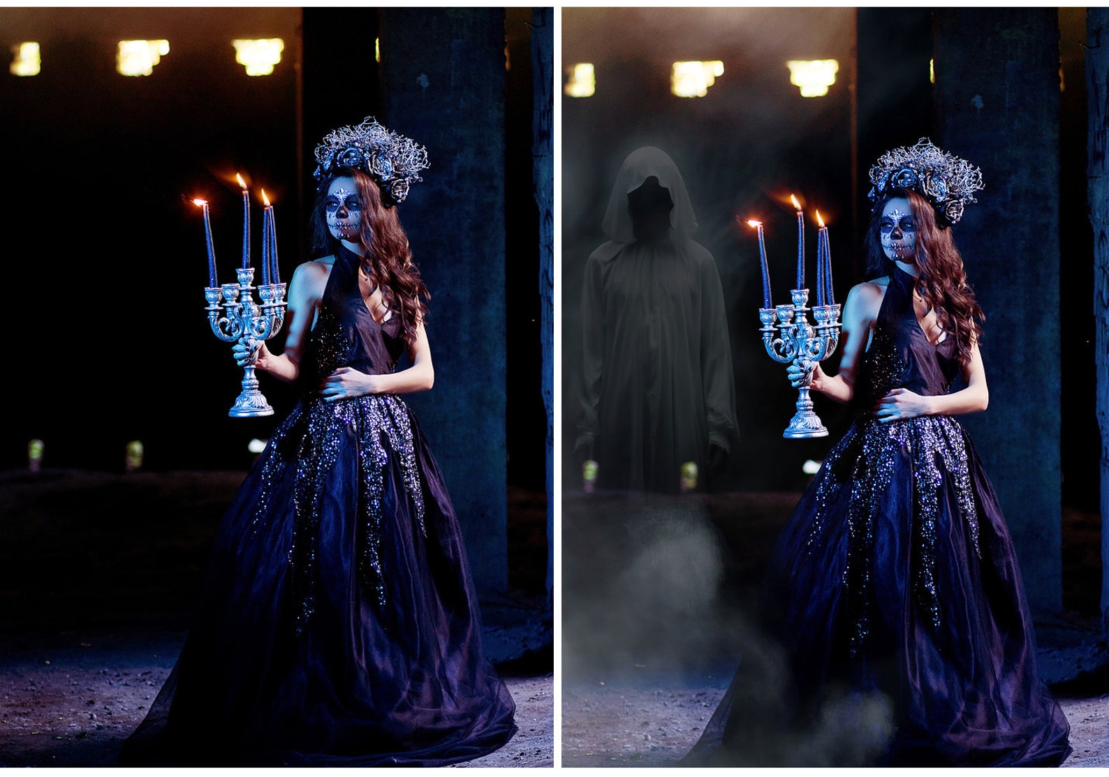 50 Creepy Halloween Ghost Overlays: PNG & JPG Photo Effects (digital ...