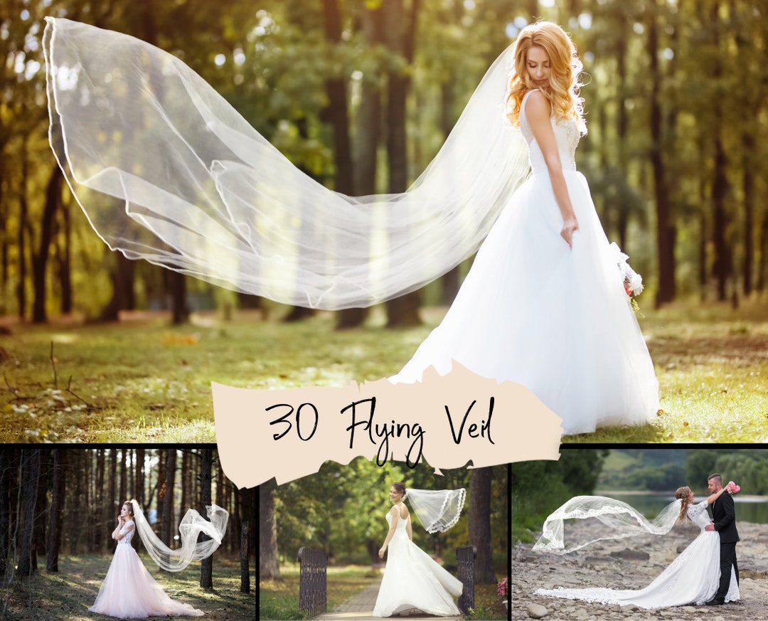 30 Flaying REAL Veil Overlays, My Original Photos, Wedding Flying ...