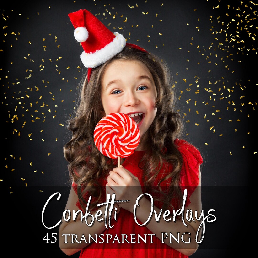 45 Golden Confetti Overlays, Transparent PNG + JPG - Etsy
