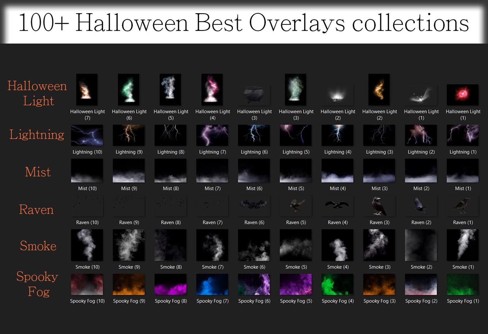 100+ Halloween Photo Overlays: Spooky Fog, Bats, Cobwebs (PNG & JPG ...