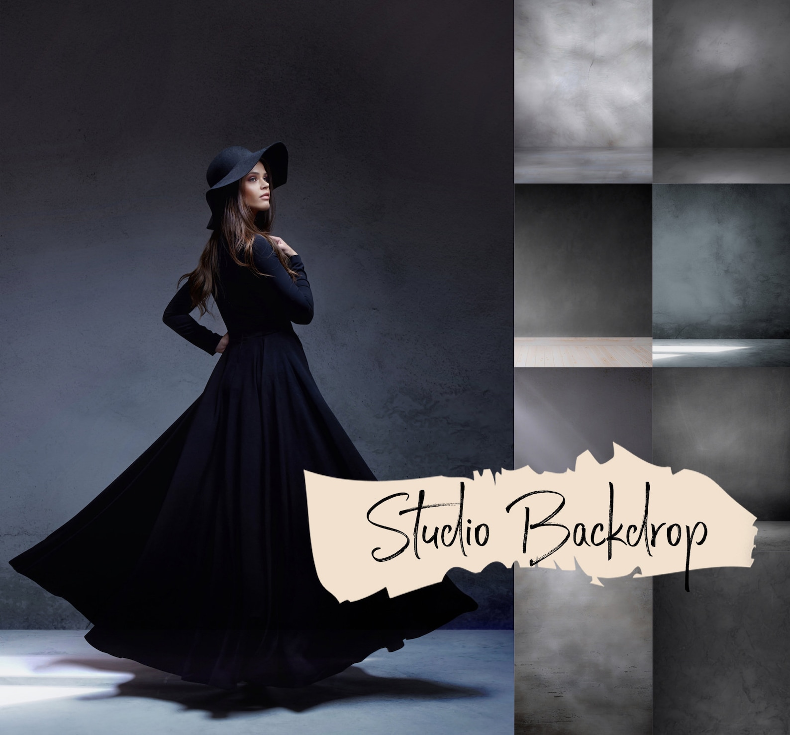 26 Studio Portrait Backdrops: Vertical & Horizontal (JPG Digital ...