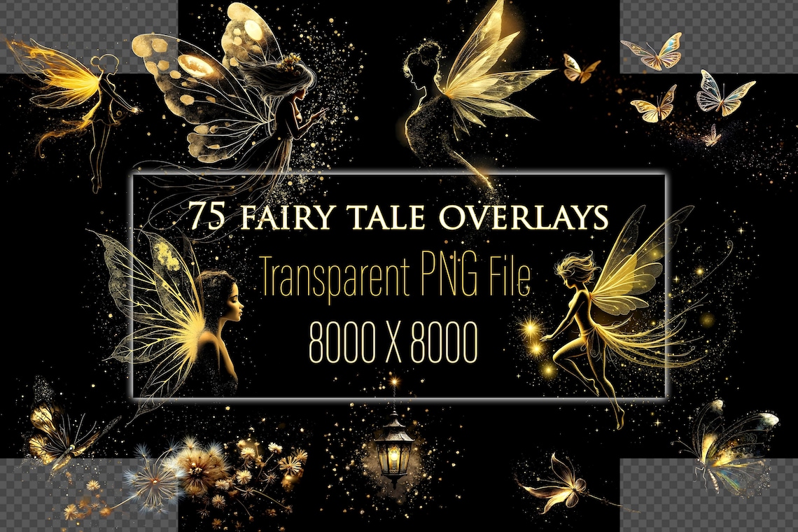 75 Fairy Tale Overlays, Transparent Files Graphics for Fantasy Photos ...