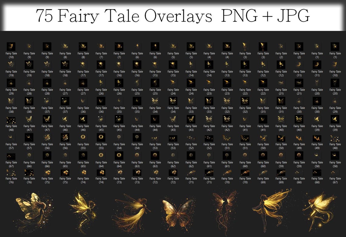 75 Fairy Tale Overlays, Transparent Files Graphics for Fantasy Photos ...