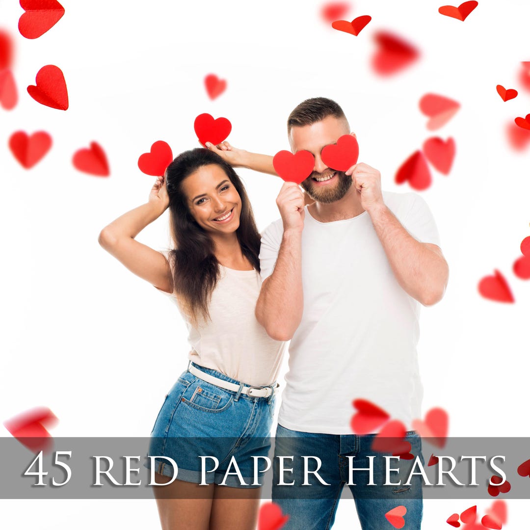 45 Red Paper Heart Valentines Day Overlays - Etsy