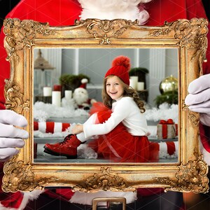 11 Santa Frame Vintage, Christmas Digital Backdrops, PNG Overlays ...