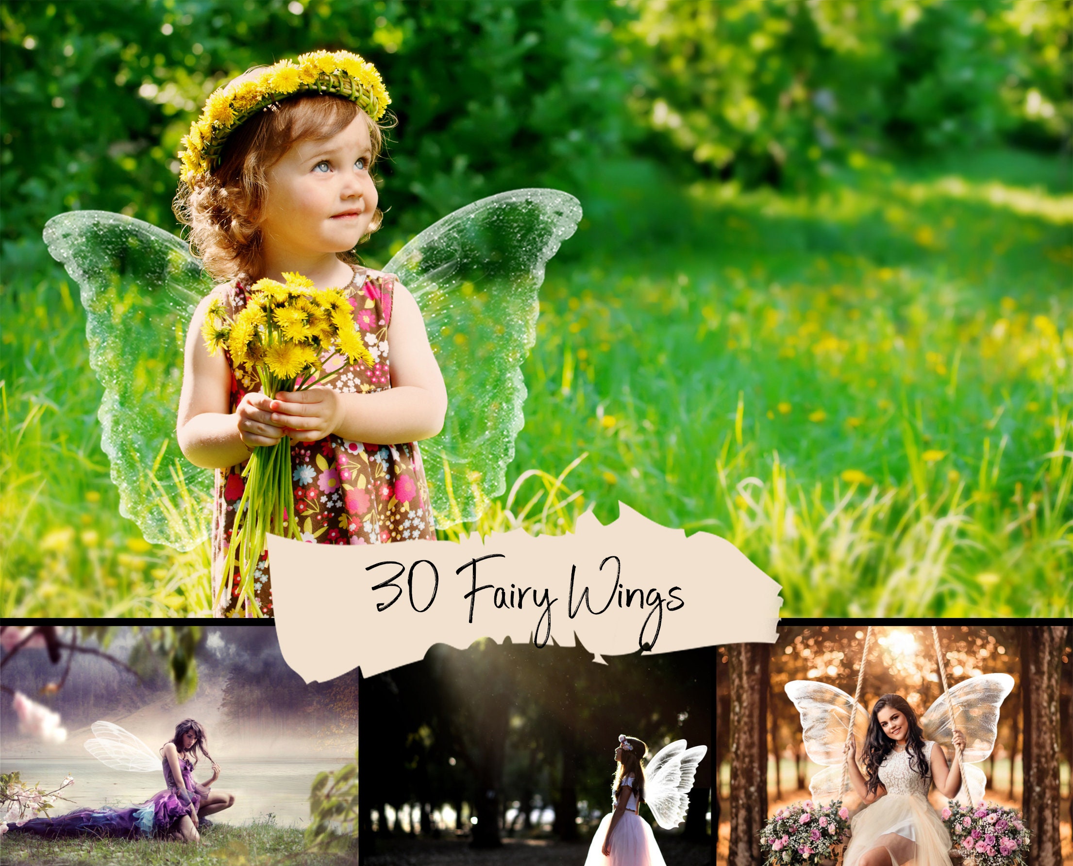 30 Fairy Wings Photoshop Overlays
