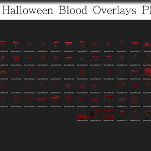 65 Realistic Blood Halloween Photoshop Overlays, Transparent PNG - Etsy