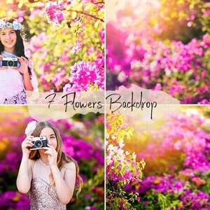 7 Flowers Backdrops, High Quality Digital Background - Etsy
