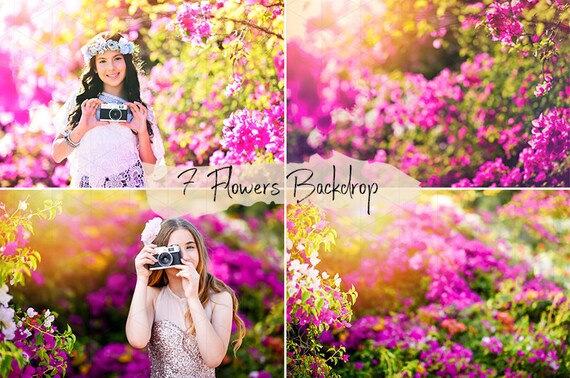7 Flowers Backdrops High Quality Digital Background - Etsy