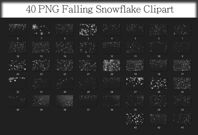 40 Falling Snowflake PNG Overlays - Transparent Winter Snowflakes ...