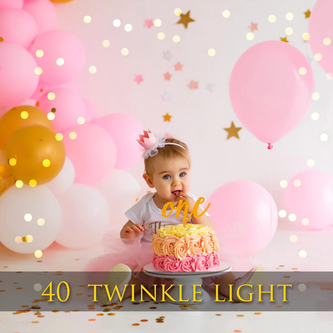 40 Twinkle Light Cake Smash, Light Overlay for Photoshop Newborn ...