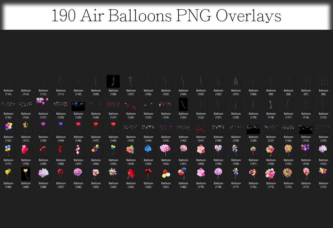 180 Air Balloons Overlays, Photoshop Overlays - Etsy