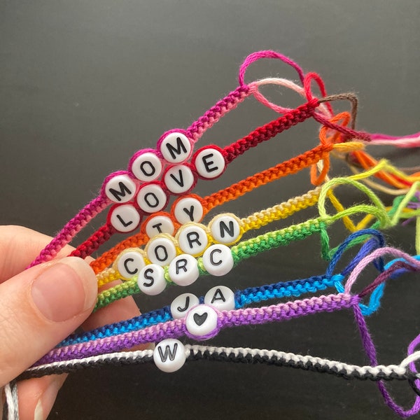 Beaded Name Bracelet Custom Friendship Letter - Etsy