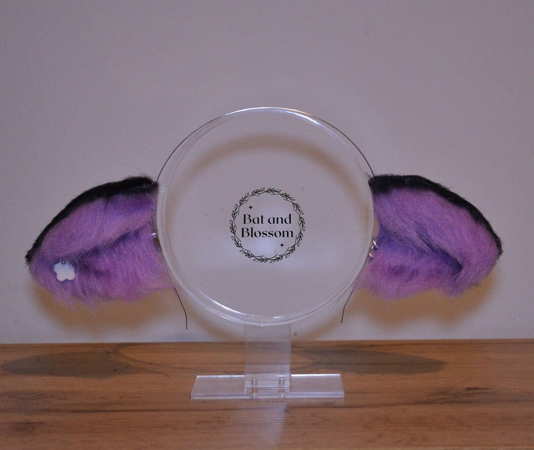 Purple and Black Cow Ears Mini Cow Ears Headband Cosplay Baby Cow Ears ...