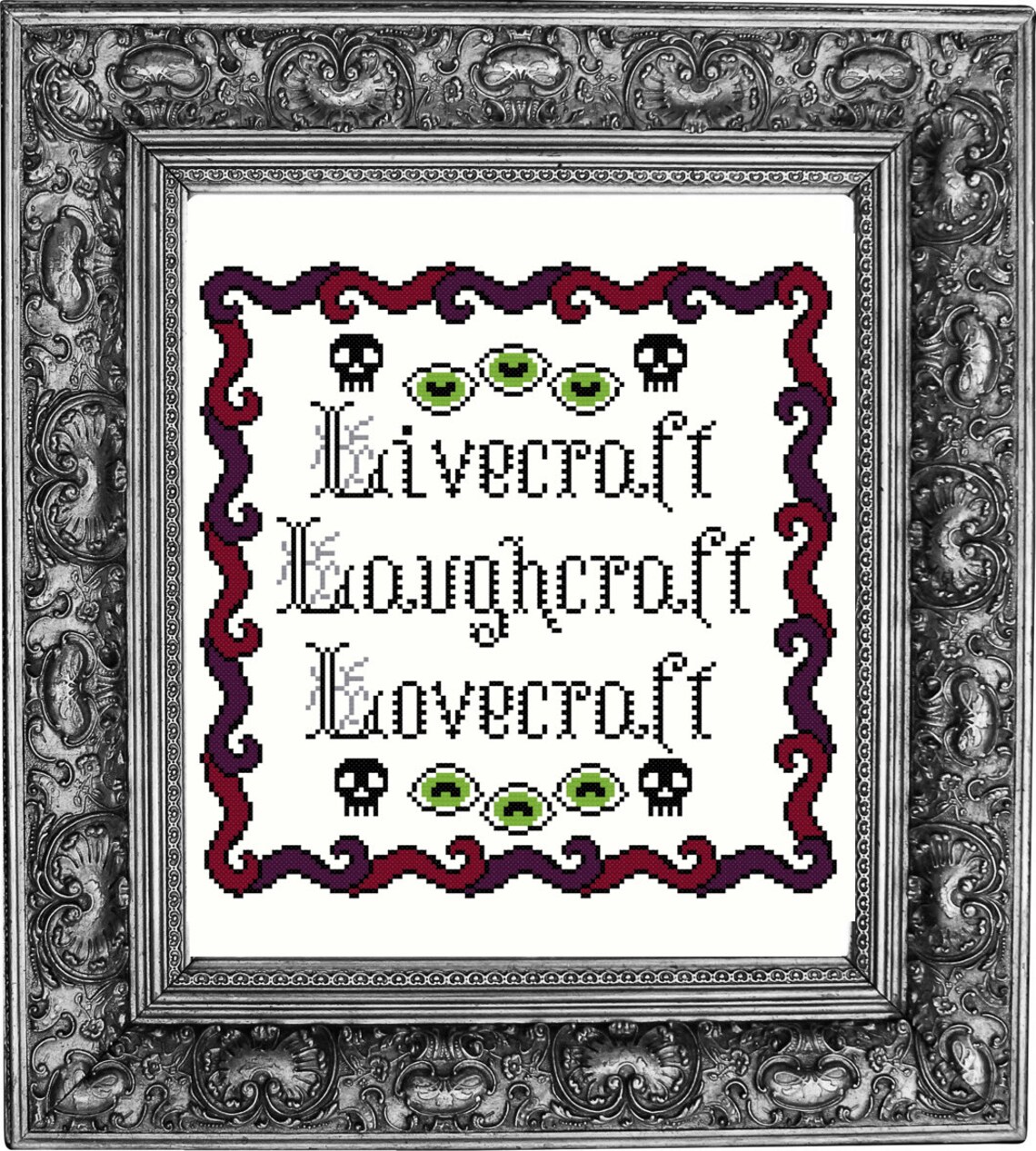 Livecraft Laughcraft Lovecraft Spooky Cross Stitch Pattern - Etsy