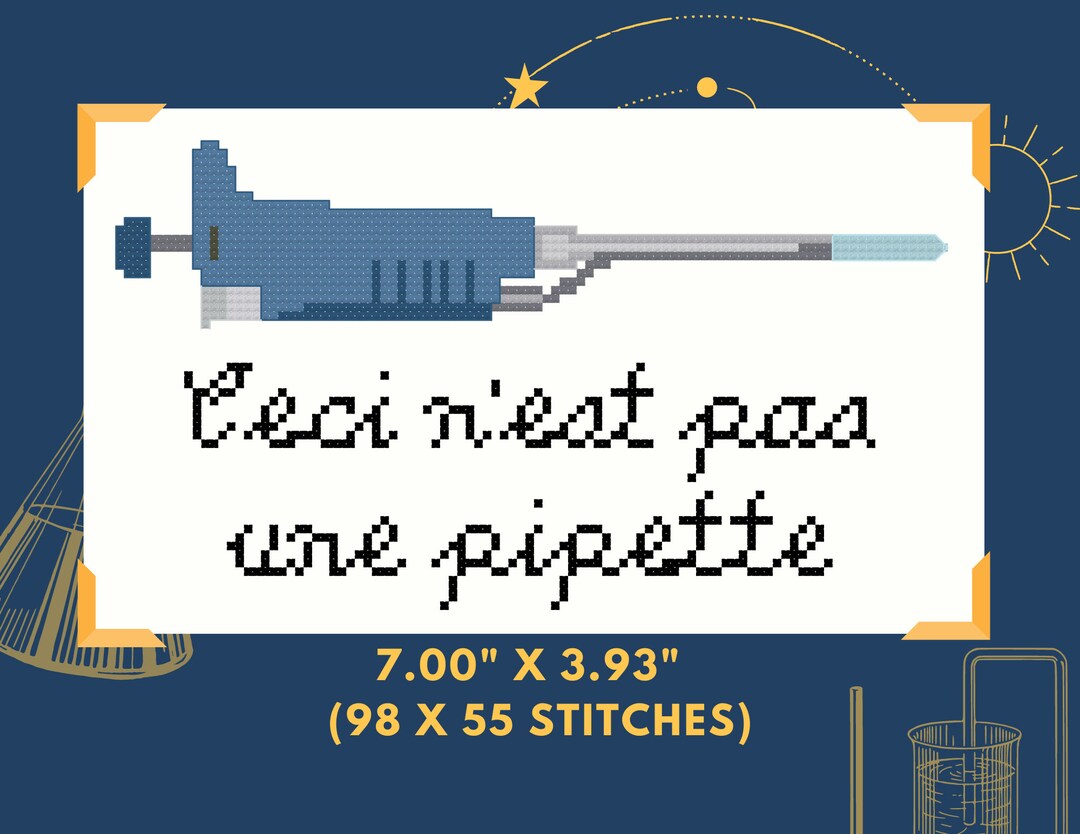 Ceci N'est Pas Une Pipette - This is Not a Pipe - Funny Science Cross ...