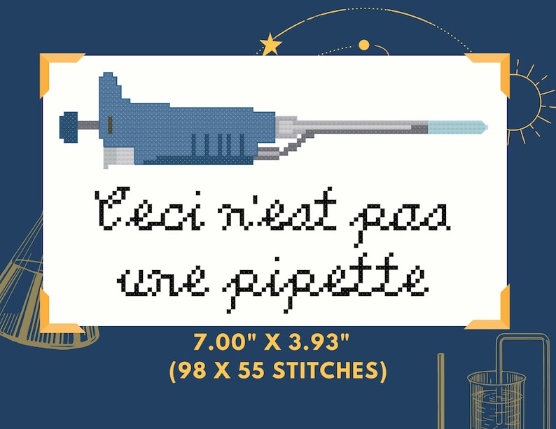 Ceci N'est Pas Une Pipette - This is Not a Pipe - Funny Science Cross ...