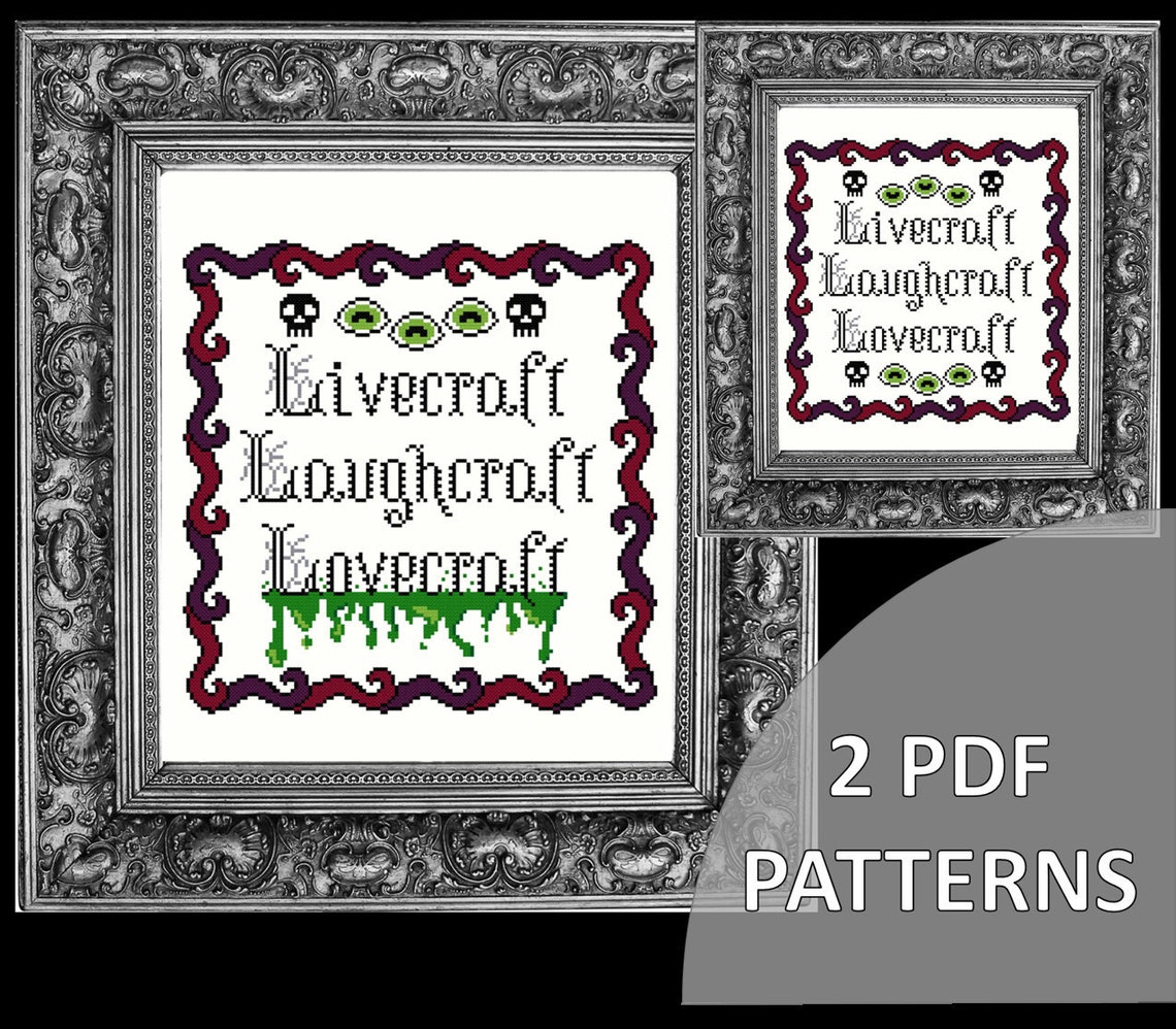 Livecraft Laughcraft Lovecraft Spooky Cross Stitch Pattern - Etsy
