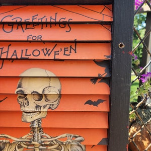 Repurposed Farmhouse Shutter Wall Hanging, Black Shutter, Halloween ...