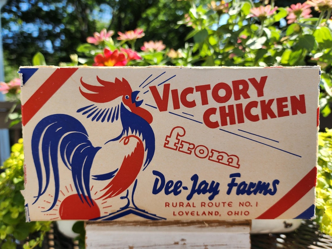 Vintage Victory Chicken Box, Dee-jay Farms Ohio, Food Box, Red/white ...