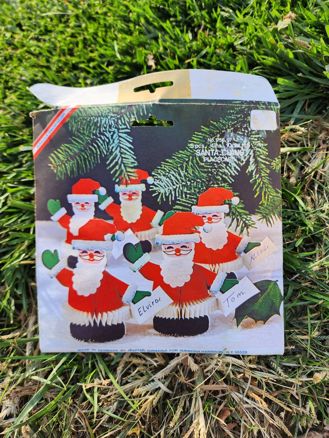 Vintage Christmas Santa Claus Placecards, Honeycomb, Pop-up, Set of 5 ...