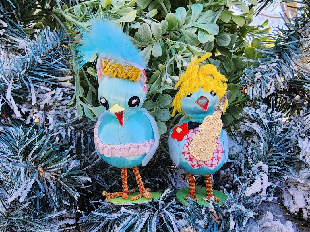 Vintage Silk Spun Ducks/chics, Mr. & Mrs., Easter Decoration, Blue/pink ...
