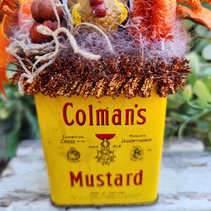Handmade Diorama, Vintage Colmand Mustard Tin, Thanksgiving, Fall ...