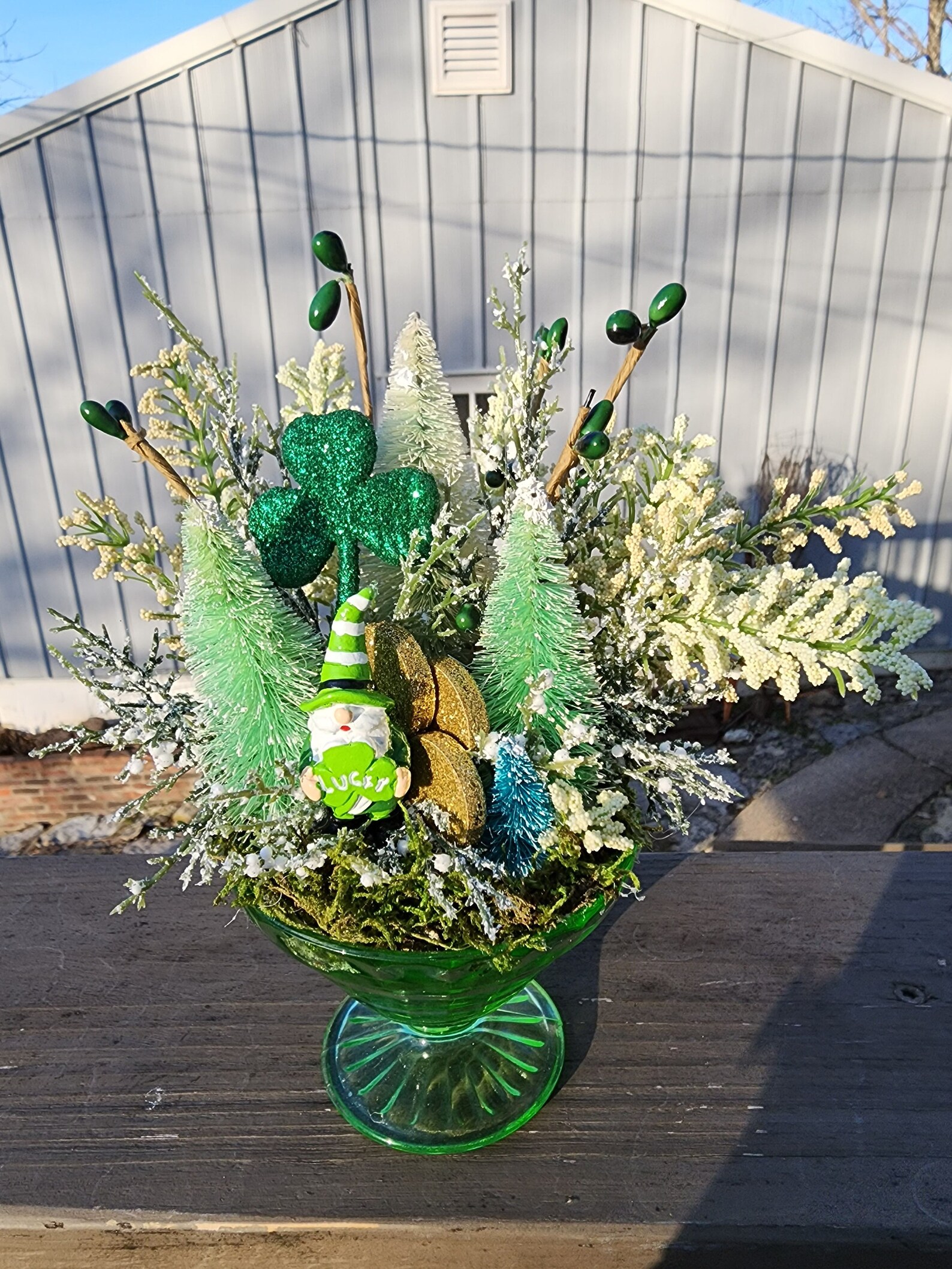 Vintage Depression Glass Diorama, Dessert Dish, St Patrick's Day - Etsy