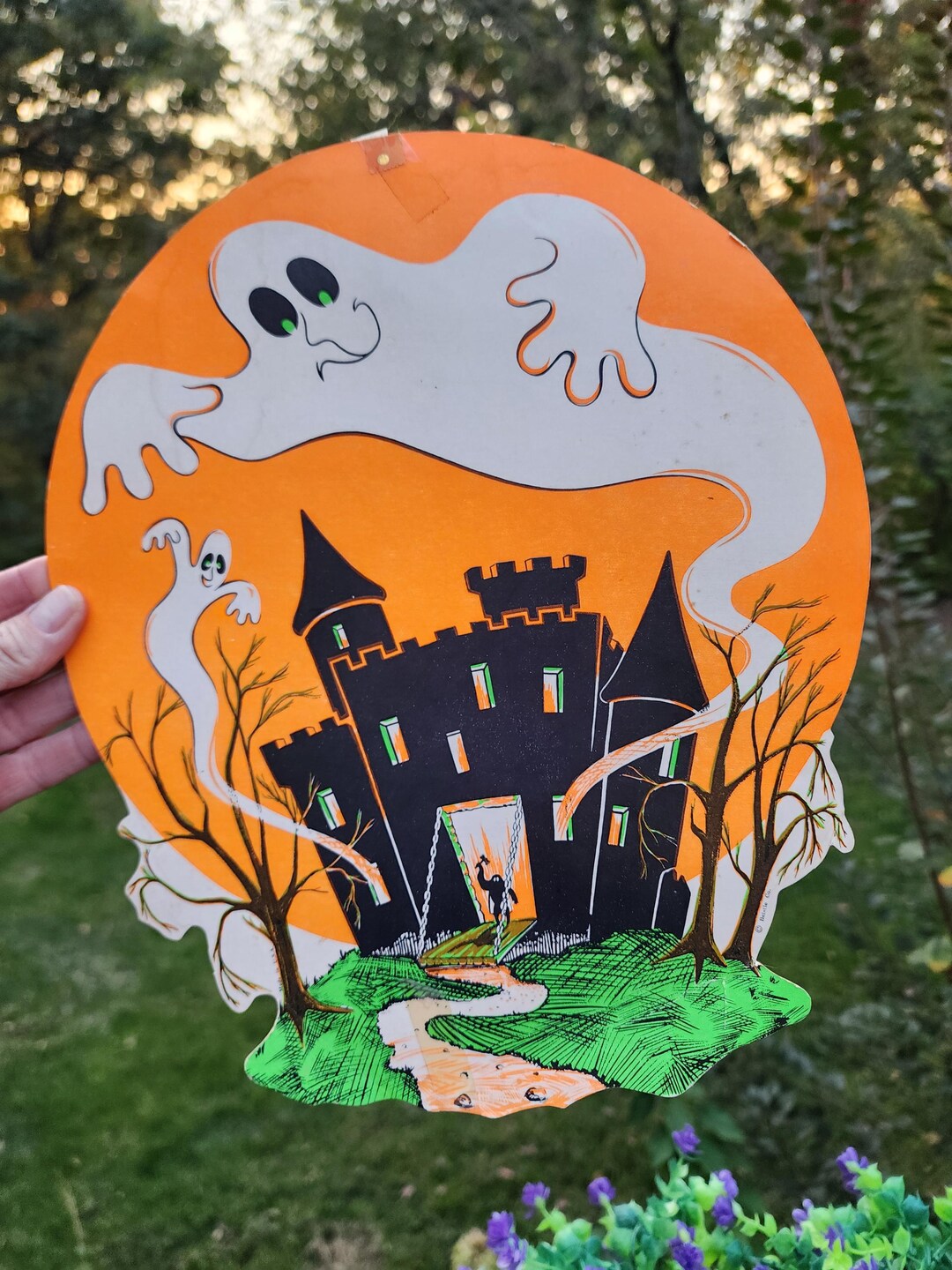 Vintage Halloween Beistle Company Paper Ghost/haunted House Decoration ...