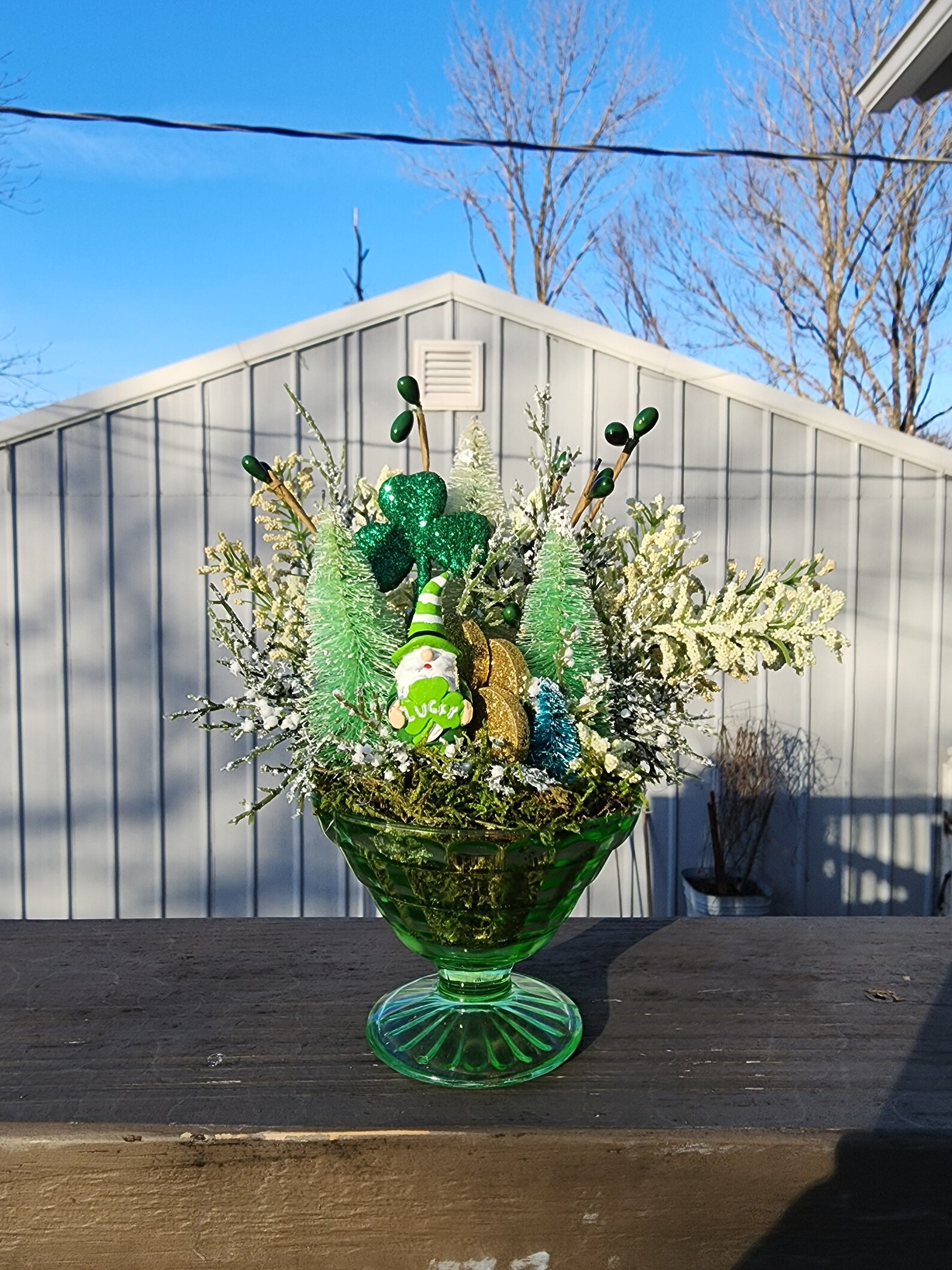 Vintage Depression Glass Diorama, Dessert Dish, St Patrick's Day - Etsy