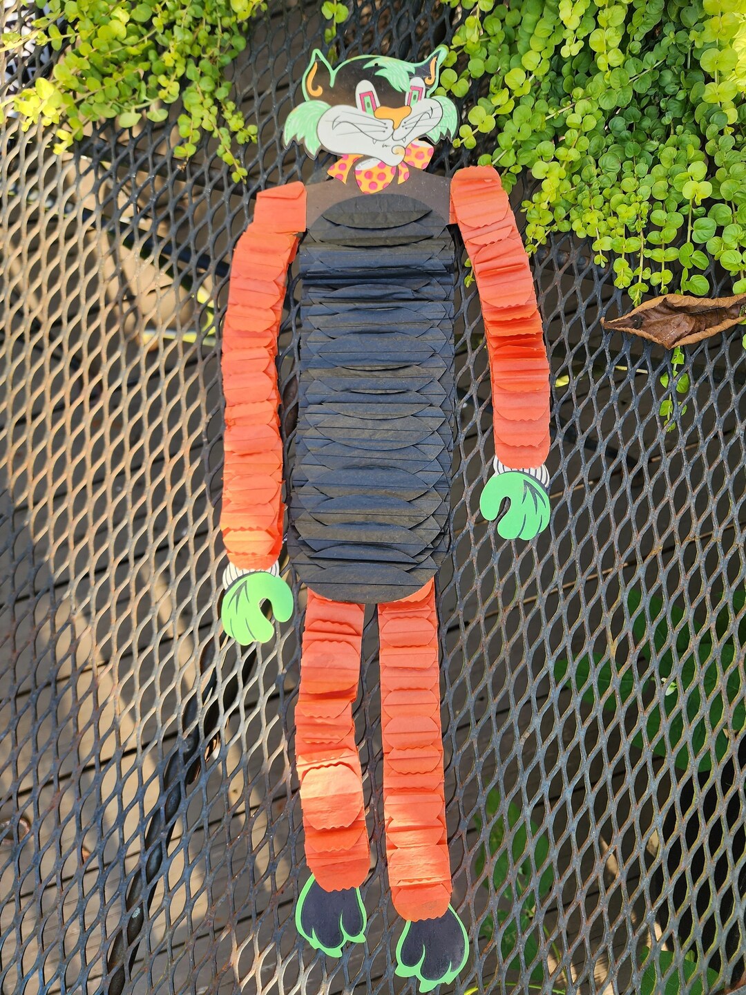 Vintage Halloween Beistle Co. Paper Cat Decoration,honeycomb Crepe ...