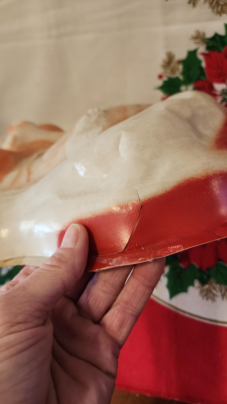 Vintage Christmas Plastic Santa Face Decoration, MCM - Etsy